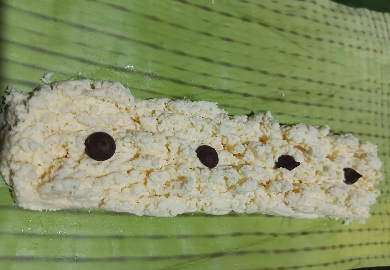 Cassava rolls wrapped with banana leaves