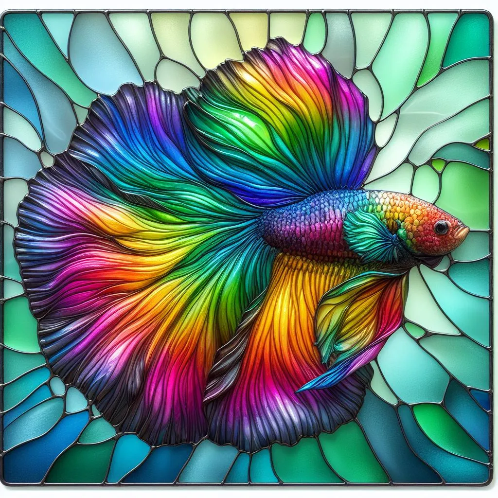 Betta Fish/Rainbow Stained Glass