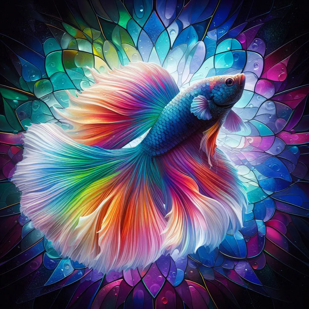 Betta Fish/Rainbow Stained Glass