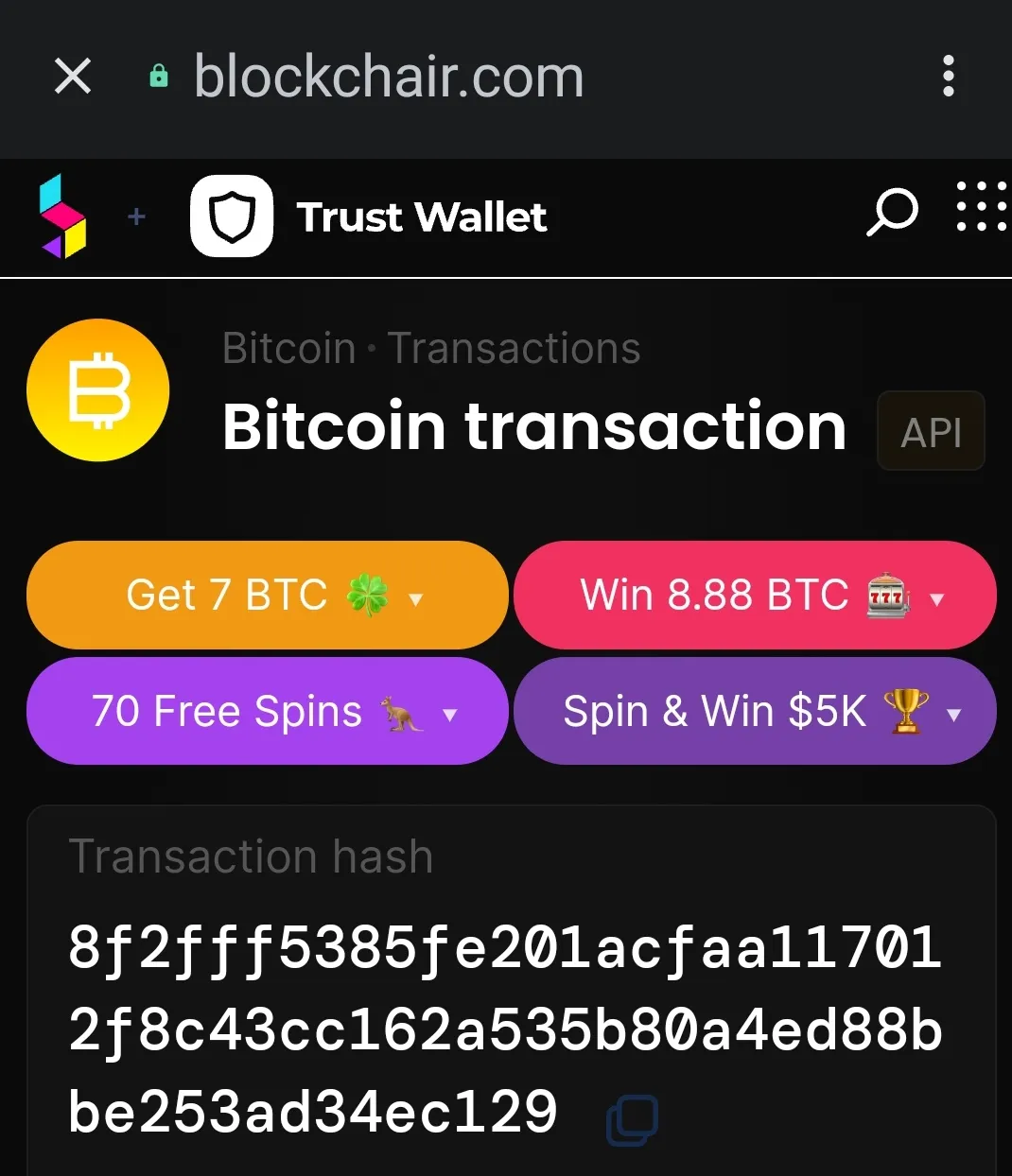 My first and last experience with Trust Wallet and Bitcoin.