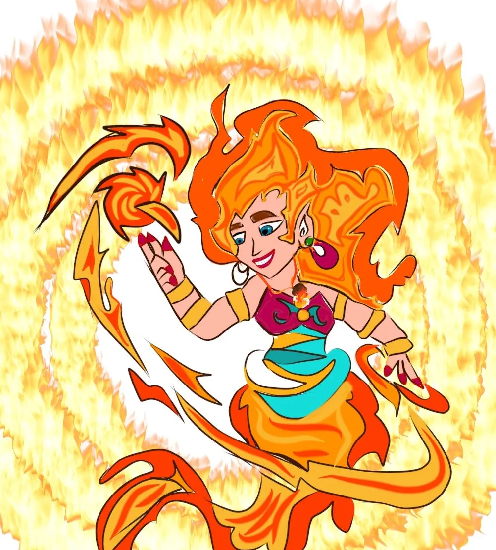 Flame Mephit In the Rings Of Fire