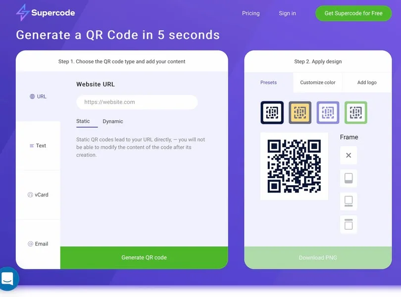 Supercode - Professional QR Code Generator