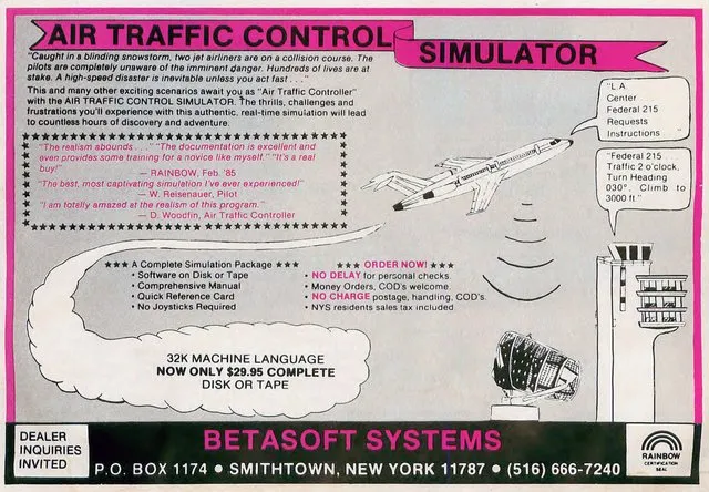 Air Traffic Control Simulator (TRS-80 Color Computer)