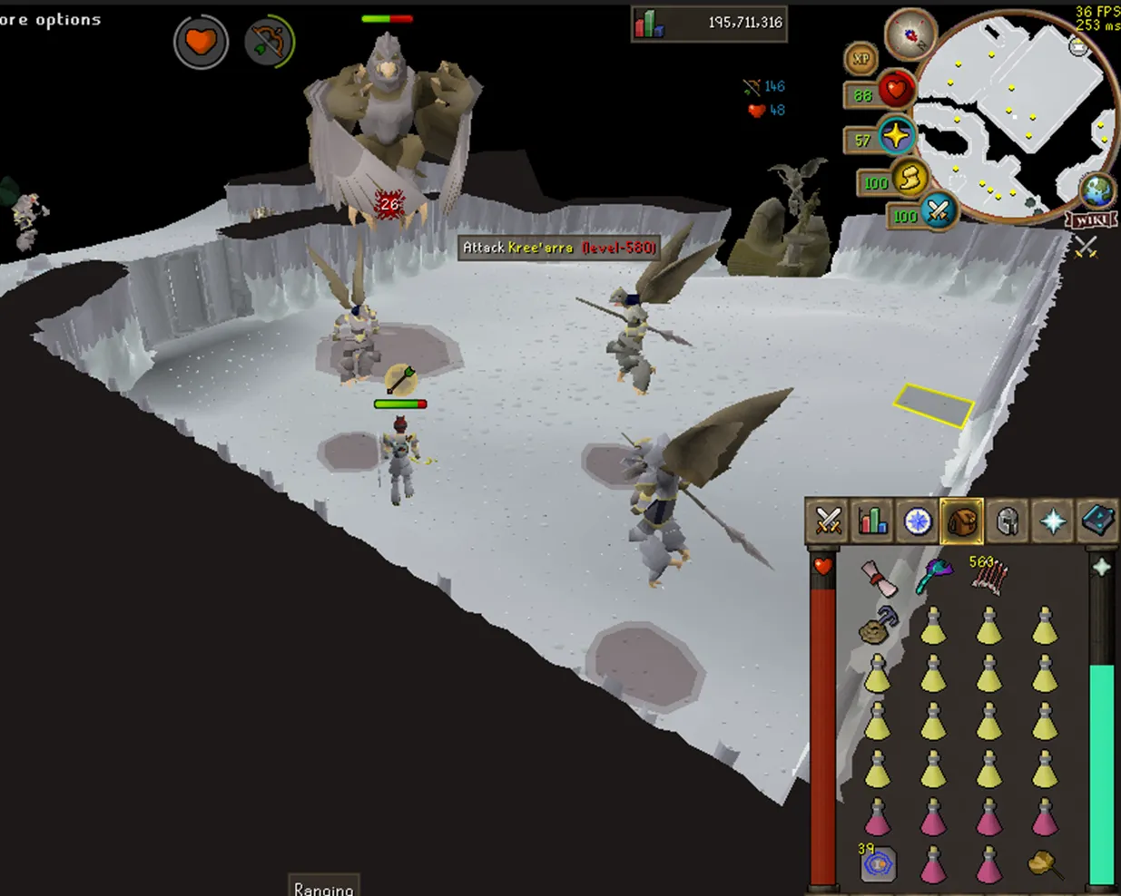 OSRS Enfrentando a Kree'arra (Armadyl boss)