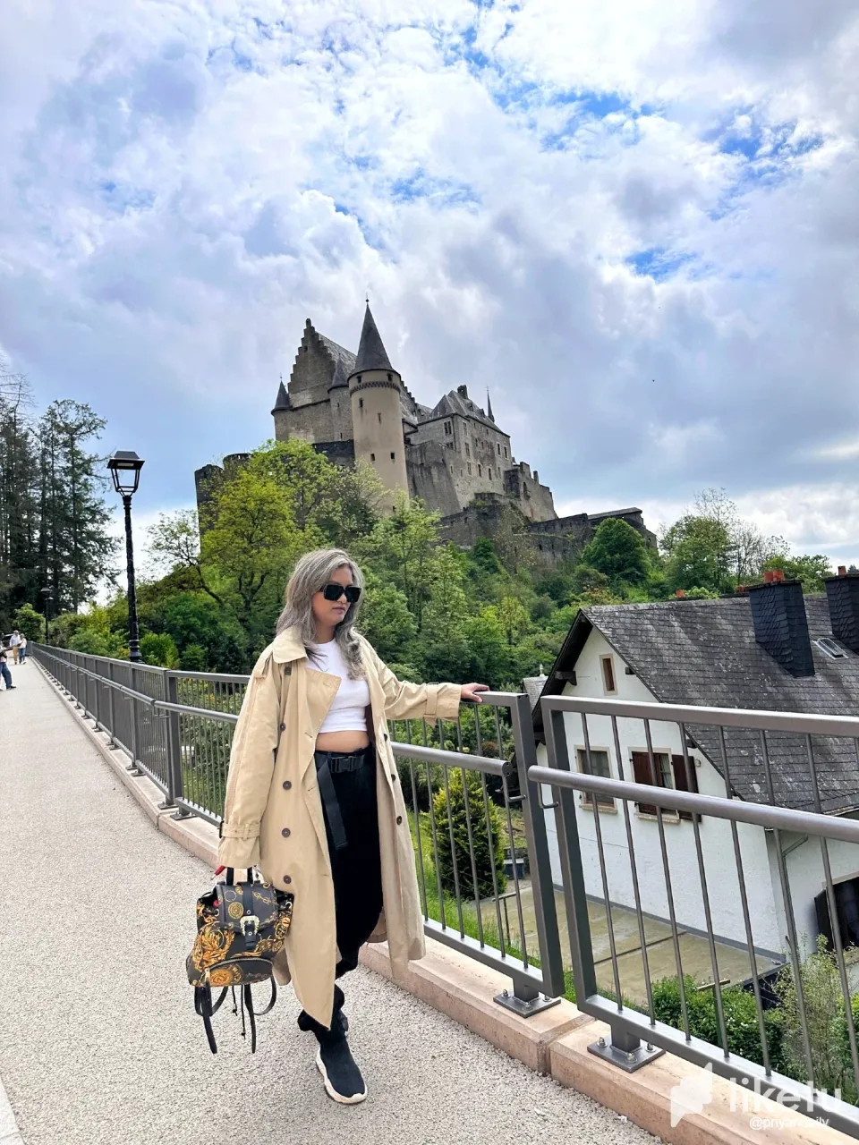 I soaked myself at the panoramic views of Vianden Castle from a dis...