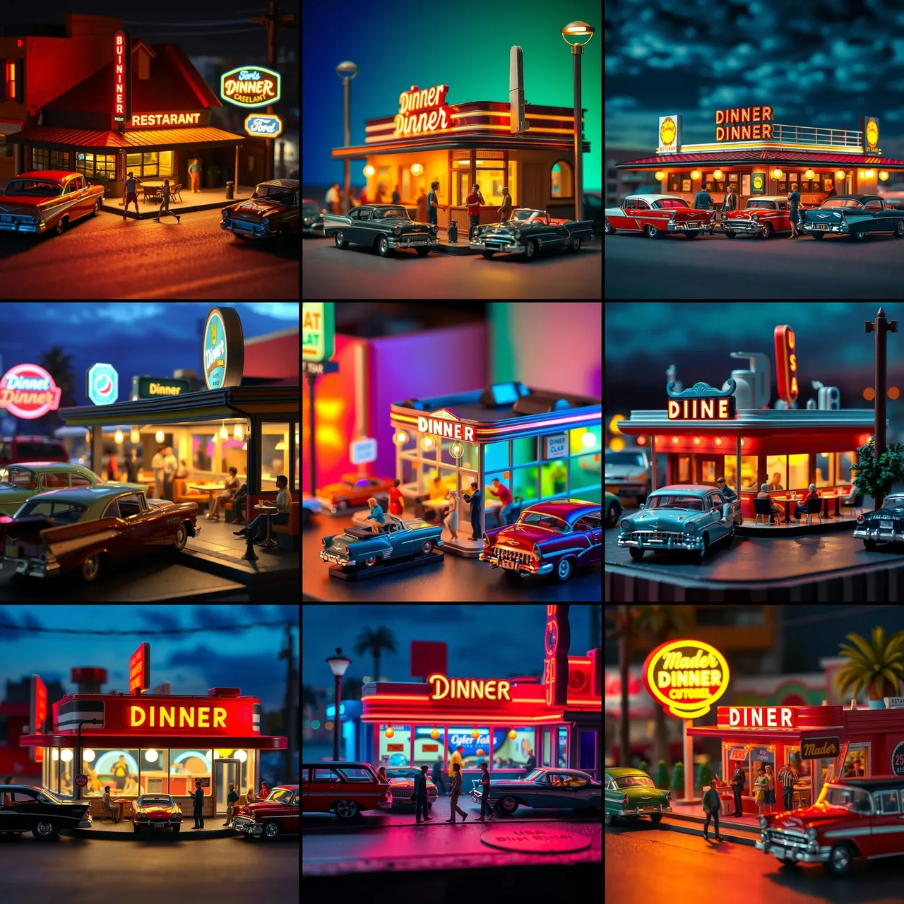50s DINER DIORAMA (AI GENERATED) [EN🇬🇧/ES🇪🇸] DIORAMA DE RESTAUR...