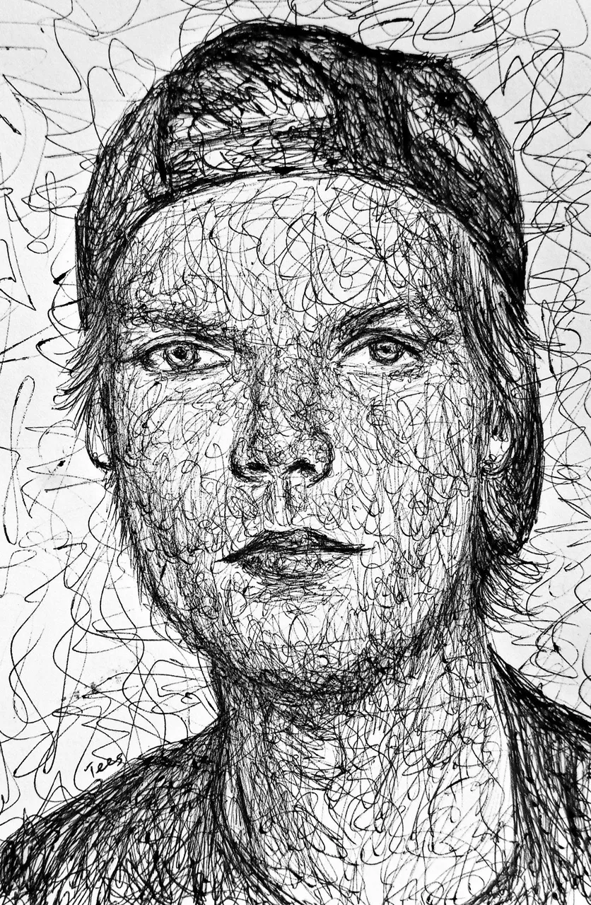 Scribble Drawing Of Avicii, The Late Legendary Swedish DJ.
