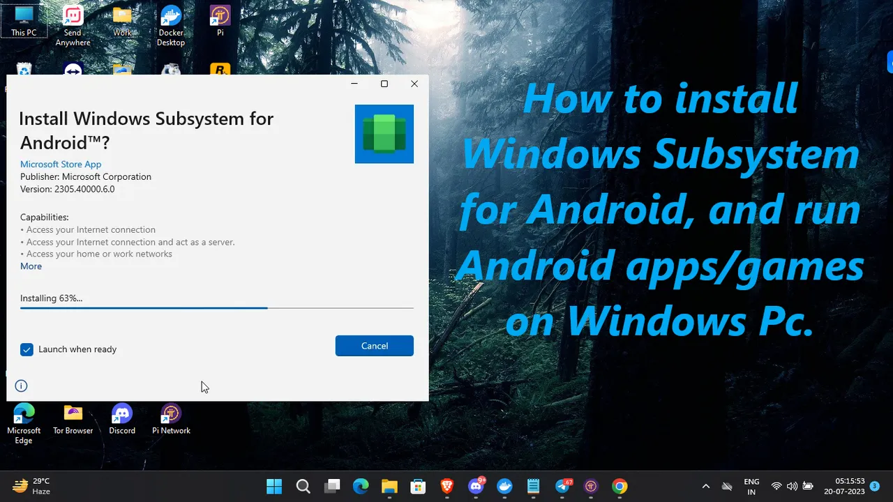 How to install Windows Subsystem for Android. (Install Android apps...