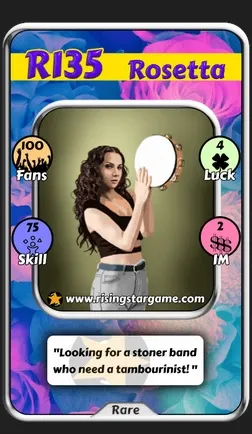 My Rising Star game progress - 5 Card Packs in a row