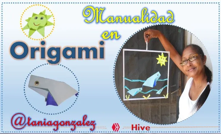 Manualidad con sol🌞 y ballena 🐳en Origami./ Origami sun and whale...