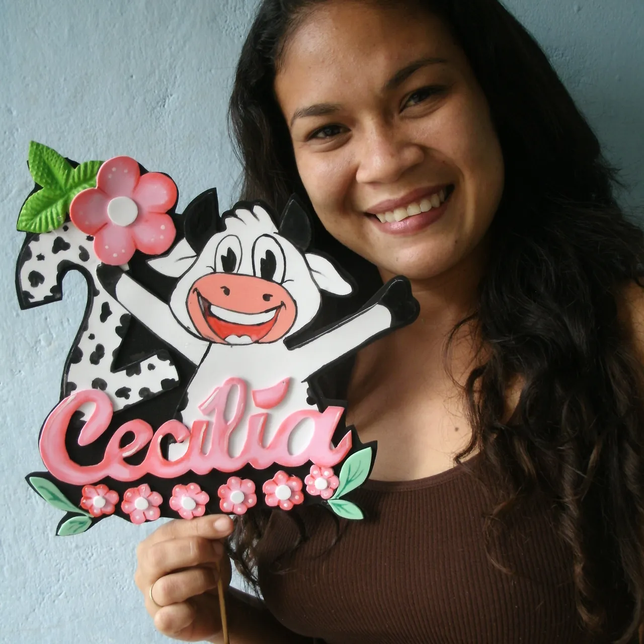 🌺Hermoso topper personalizado de la vaca Lola 🌺||🌺 Beautiful per...