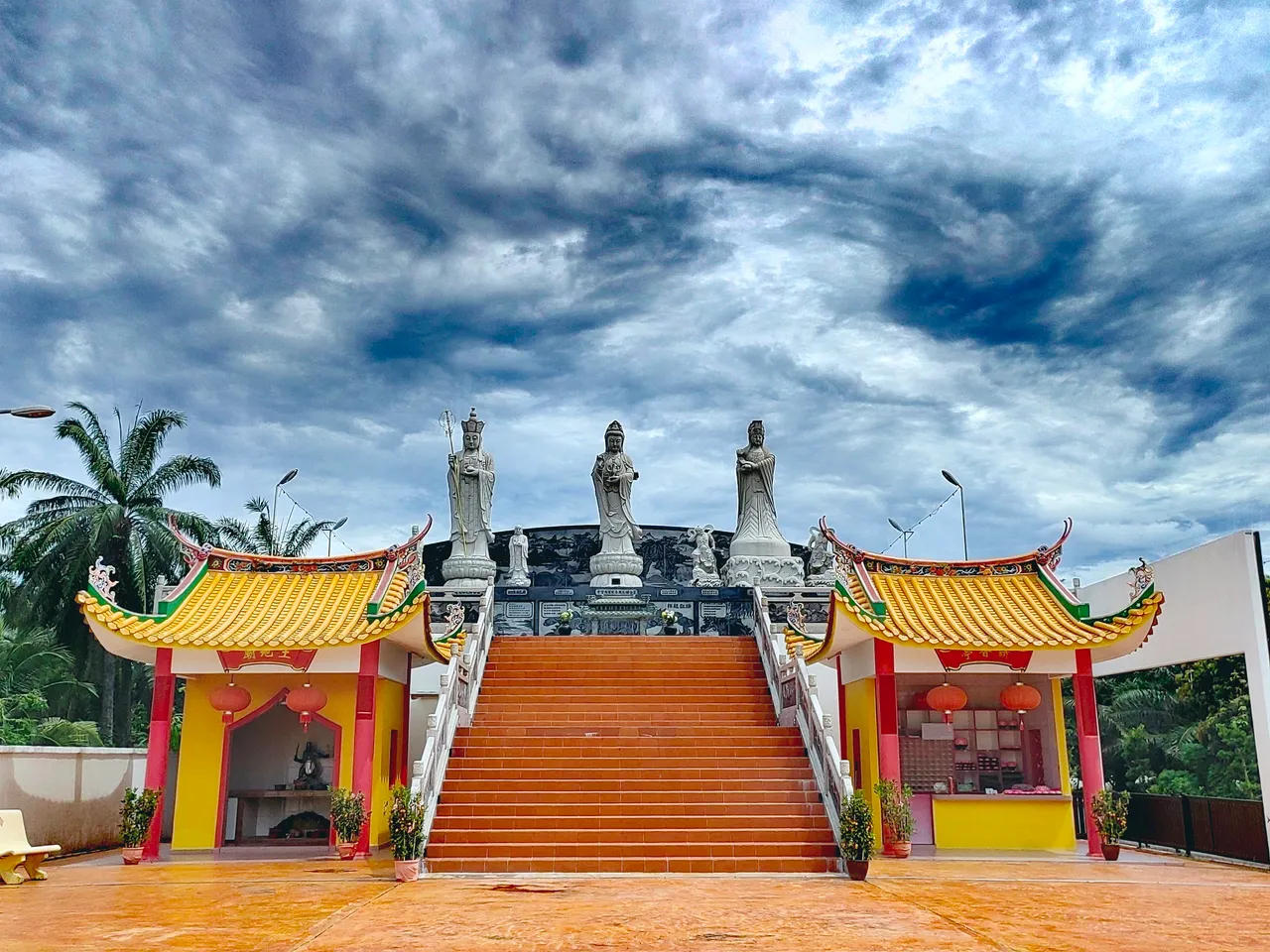 Let's visit the beautiful Chinese temple along the Langat river, in...
