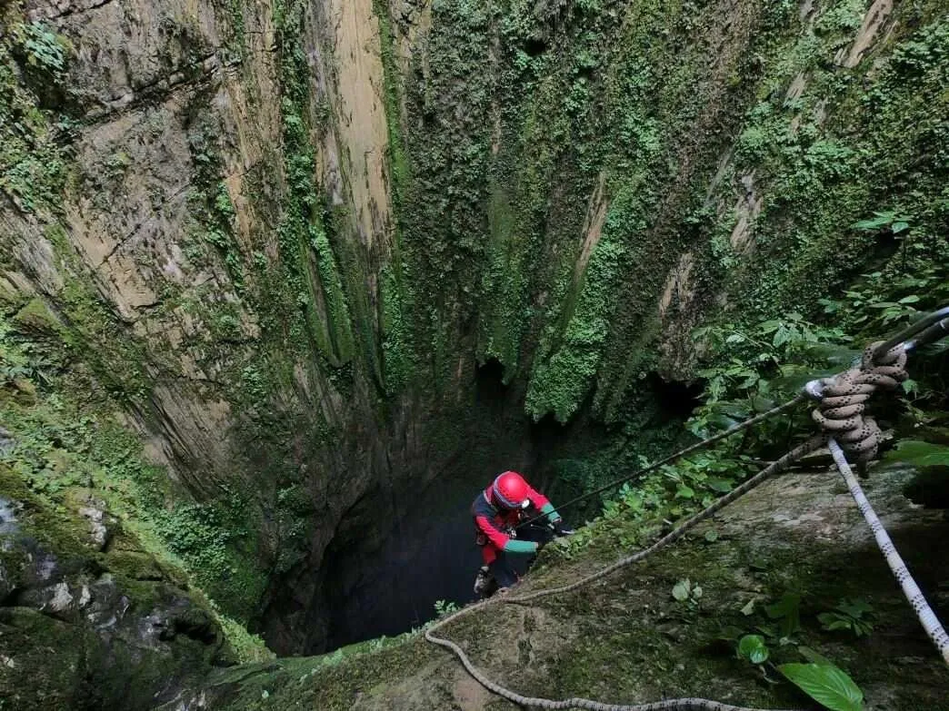 Exploring Hatusaka Cave is the deepest cave in Indonesia.