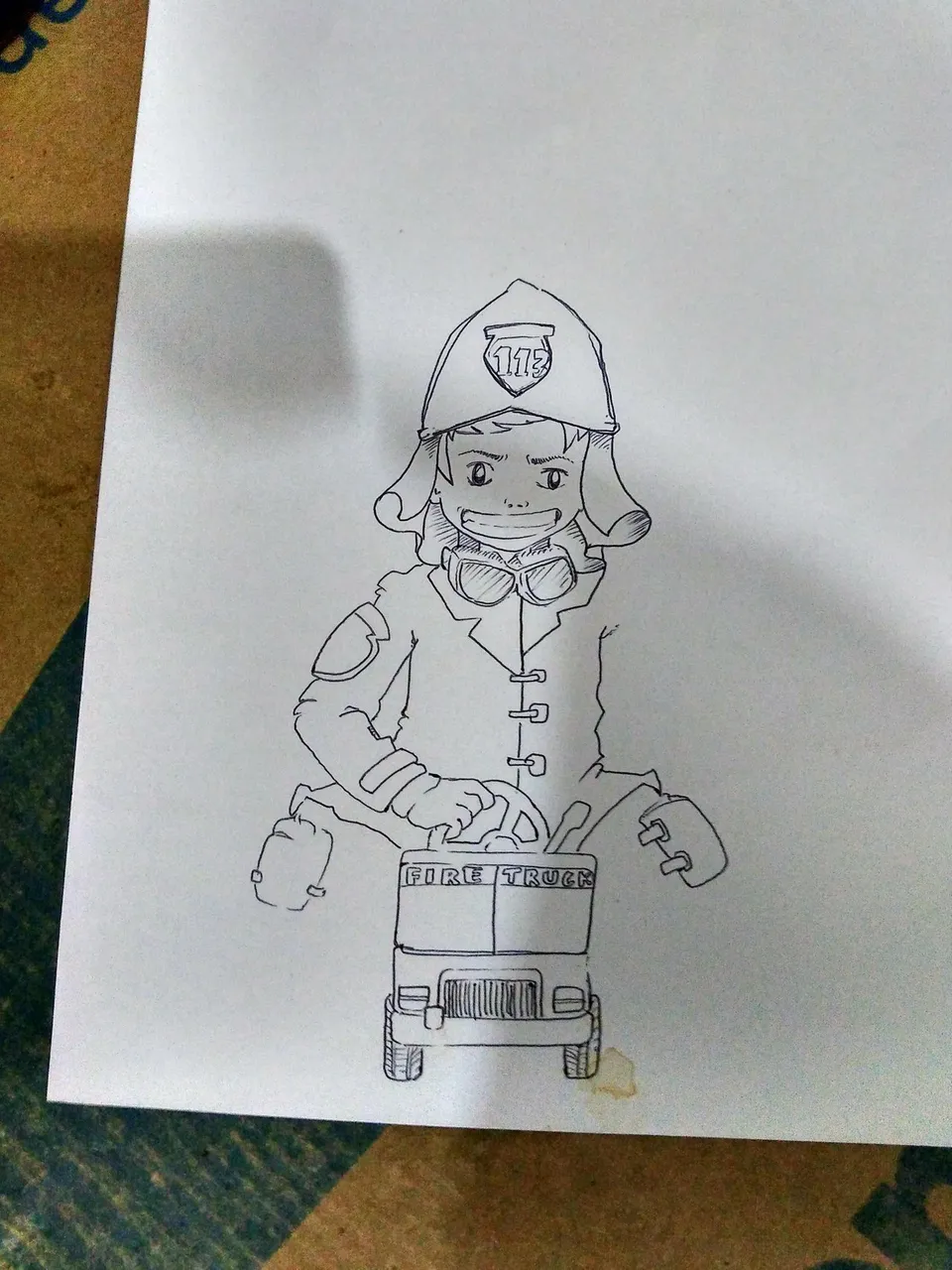 Painting Shinra, manga comic character and Fire Brigade of Flames a...