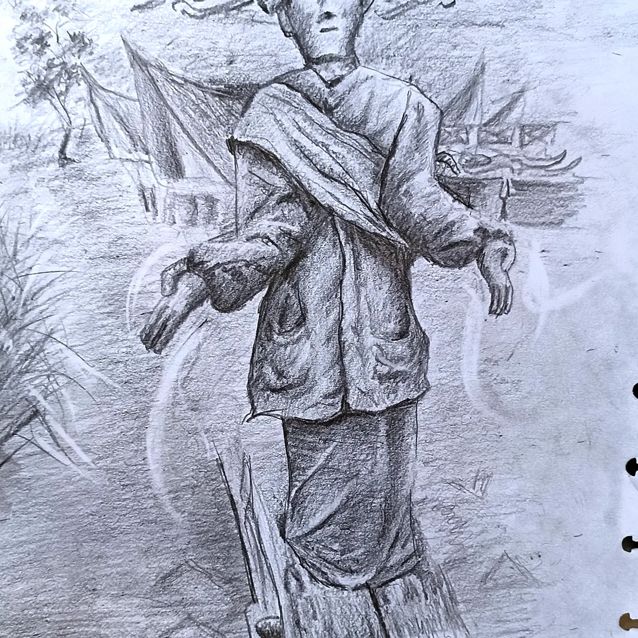 Drawing Art of Sigale-Gale Statue