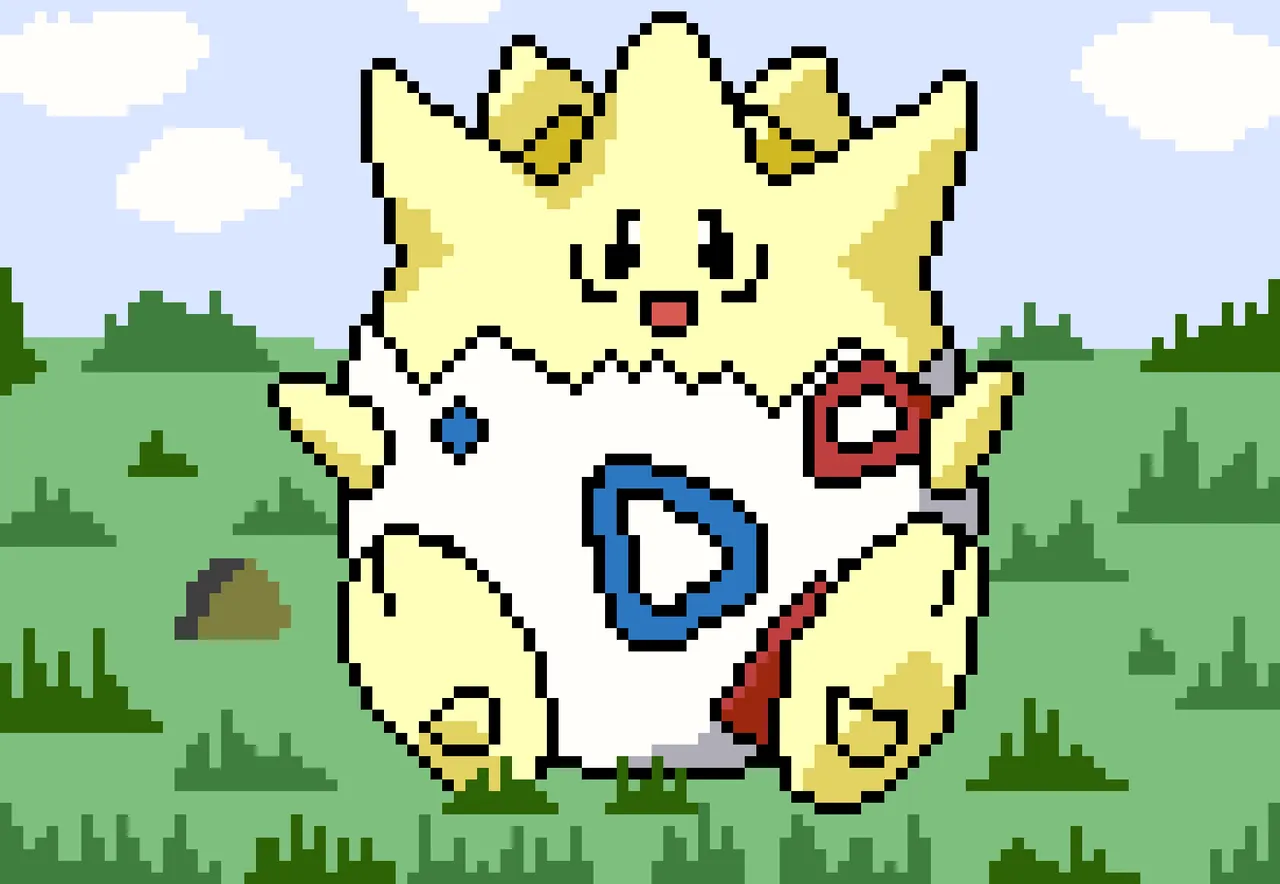 Togepi / Pokemon Pixel Art, paso a paso [Esp/Eng]