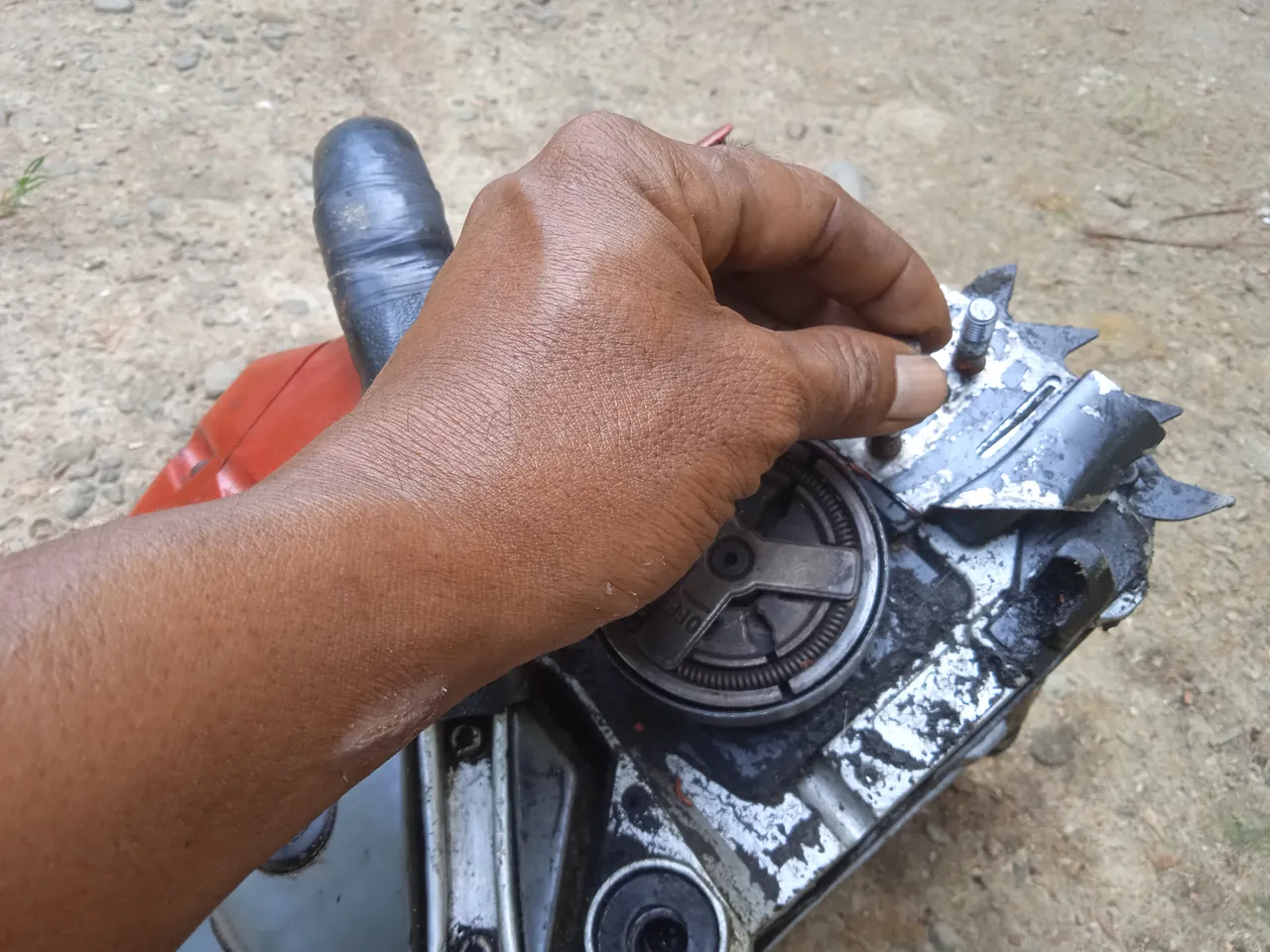 Repairing a broken chainsaw